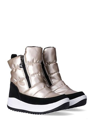 Calvin Klein Gesteppte Wasserdichte Kinder-schneestiefel Mit Rei&szlig;verschluss - Ivory - M&auml;dchen - 38
