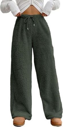 Generic Pantalon de surv&ecirc;tement pour femme - Jambe droite - Avec poches - Pantalon de jogging d&eacute;contract&eacute; - Pantalon de sport - Taille &eacute;lastique - Cordon de s