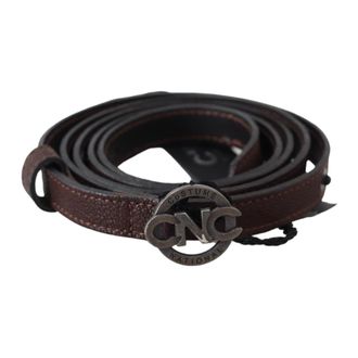 Costume National Eleganter brauner Lederg&uuml;rtel mit rustikaler Hardware - - Accessories - Damen - Braun - ONE SIZE