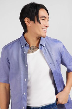 Eden Park Chemisette Bleu Marine Unie En Coton