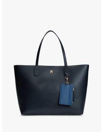 Tommy Hilfiger Tragetasche in Dunkelblau mit Hilfiger-Logo und TH-Monogramm