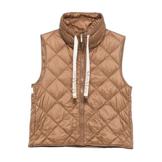 Max Mara Femme, Vestes, Brun, Taille: 36 FR Tregic Quilted Gilet