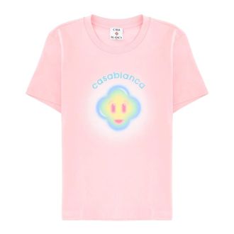 Casablanca Femme, Tops, Rose, Taille: 40 FR Airbrush Smiley Fitted T-Shirt