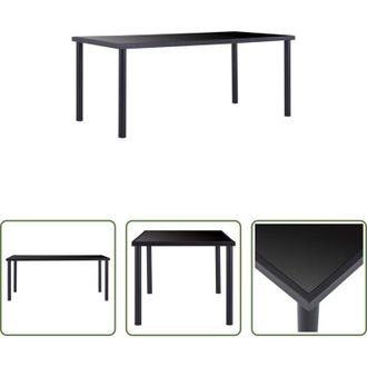vidaXL vidaXL Esstisch Hartglas - Esstisch Schwarz 180 x 90 x 75 cm Hartglas