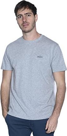 Scott T-Shirt Coton Col Rond Uni Manches Courtes Homme (FR/ES, Alpha/Lettres, L, Taille Normale, Taille Normale, Gris)