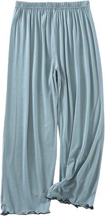 Generic Pantalon d&eacute;contract&eacute; en coton ample pour femme, pantalon &agrave; jambe large pour femme, pantalon long d&eacute;contract&eacute;, pantalon dint&eacute;rieur fin &agrave; volants, coule