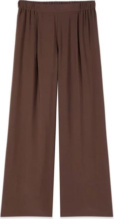 Oltre Femme, Pantalons, Brun, Taille: 44 FR Pantalon large en m&eacute;lange de viscose