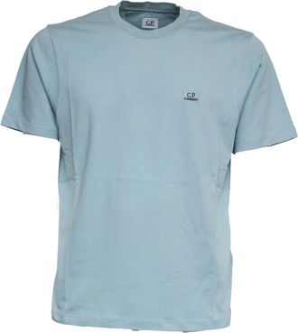 C.P. Company C.p. Company, Homme, Tops, Bleu, Taille: S T-shirt avec d&eacute;tail logo