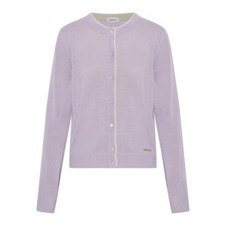 Versace Bestickte Strickjacke aus Wolle - - Knitwear - Damen - Lila - M