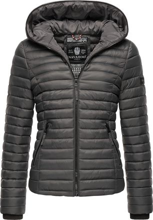 Navahoo Damen Damen leichte Übergangsjacke Steppjacke mit Kapuze Kimuk Anthracite Gr. XS