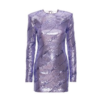 Rotate Rotate Birger Christensen, Femme, Robes, Violet, Taille: 42 FR Mini-robe à sequins