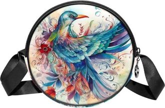 Generic Petit sac &agrave; bandouli&egrave;re circulaire pour femme, sac &agrave; bandouli&egrave;re avec fermeture &eacute;clair, bretelles r&eacute;glables, sac &agrave; main rond d&eacute;contract&eacute; pour femmes e