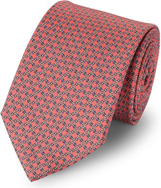 CHARLES TYRWHITT Krawatte aus Seide mit Muster - Korall