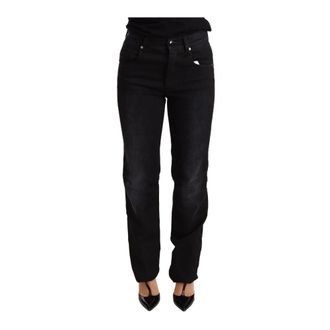 Ermanno Scervino Chic Schwarze Straight-Cut Jeans mit Waschung - - Jeans - Damen - Schwarzk - W26