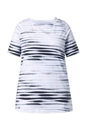 Ulla Popken T-Shirt T-Shirt Ziersteine U-Boot-Ausschnitt Halbarm