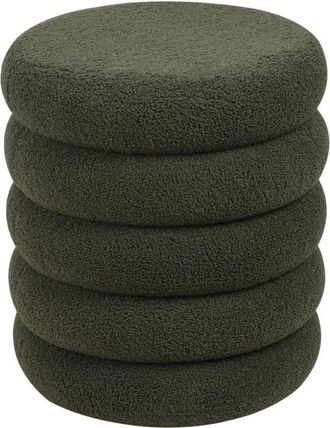 Vente-Unique Vente-unique - Pouf en tissu bouclette vert sapin ecambi