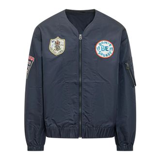 Kenzo Homme, Vestes, Bleu, Taille: S Badges Light Bomber