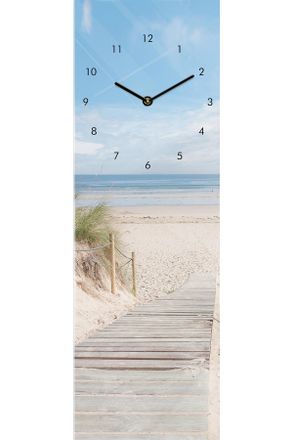 Euroart Wanduhr, Mehrfarbig, Glas, 20x60x3.1 cm, Dekoration, Uhren, Wanduhren