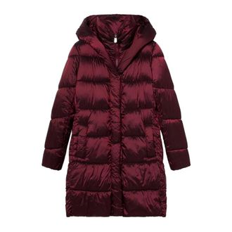 Oltre Lange Daunenjacke aus Nylon mit Kapuze - - Coats - Damen - Rot - XL