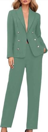 Generico Costume Femme &Eacute;l&eacute;gant Curvy Formelle Complet Blazer Business Couleur Unie L&eacute;ger Vestes Et Pantalons Mode Mariages Et F&ecirc;tes Tailleur Outfits Travail Bu
