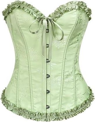 Generic Corset Femme Bustier Sexy Crop Top Gothique en Dentelle Floral Lingerie Mode rétro Corset Médiévale Femme Gothique Bustier Femme Chic et Elegant pour 