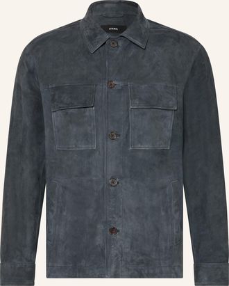 Arma Arma Leder-Overjacket Mex blau
