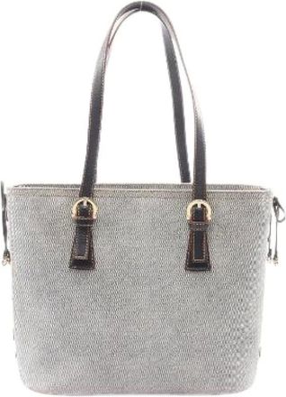 Ferragamo Pre-owned Sac fourre-tout en jean et cuir - Femme - Pre-owned - Gris - Taille: ONE Size