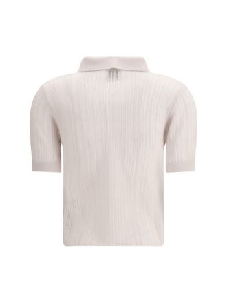 Allude Womens Polo-Neck Short-Sleeve Sweater 80 Kashmir-Capra Hircus Kashmir/capra