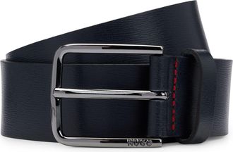 HUGO BOSS Herren Gerik Sz35 G&uuml;rtel aus italienischem Leder mit Logo-Gravur auf der Dornschlie&szlig;e Dunkelblau 115