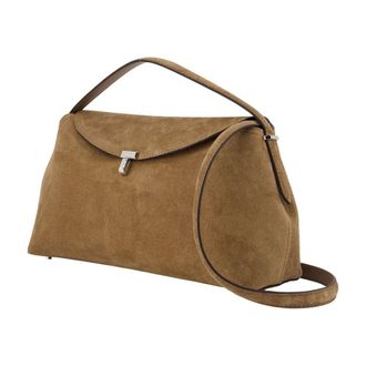 Toteme Womens T-Lock Top Handle Bag Brown Calfskin