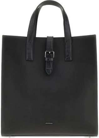 Emporio Armani Homme, Sacs, Noir, Taille: ONE Size Sac Shopper en Cuir avec Imprim&eacute; Crocodile