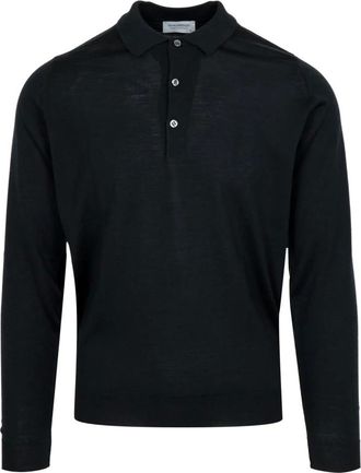John Smedley Homme, Tops, Noir, Taille: L Belper Polo