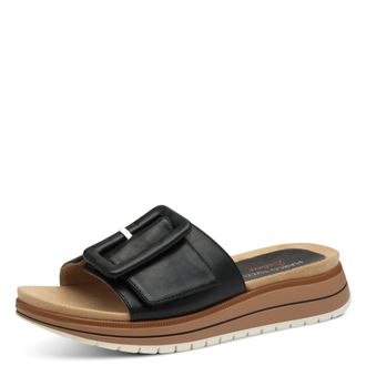 Marco Tozzi Damen Pantoletten mit Klettverschluss Bequem, Schwarz (Black), 37 EU