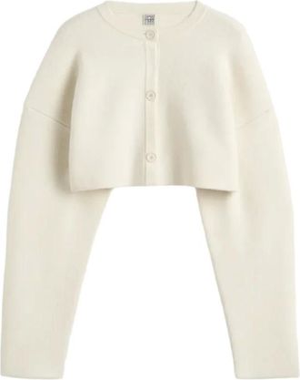 Toteme Femme, Pulls, Blanc, Taille: 40 FR Cardigan Court Oversize