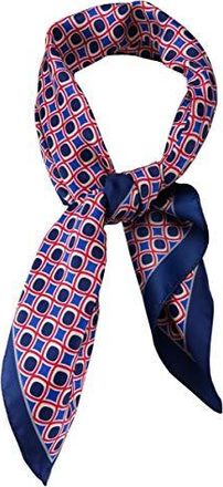 TigerTie Foulard en velours pour femme à motifs - Dimensions du foulard : 60 x 60 cm, bleu, rouge, crème, Größe: ca. Länge 60 cm, Breite 60 cm