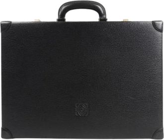 Loewe unisex, Pre-owned, Noir, Taille: ONE Size Sac de voyage Anagram en cuir Pre-owned