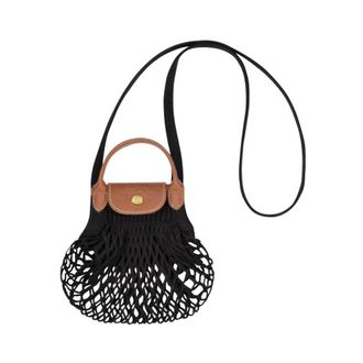 Longchamp Femme, Sacs, Noir, Taille: ONE Size Le Pliage Filet Sac &agrave; main avec anse sup&eacute;rieure LTela