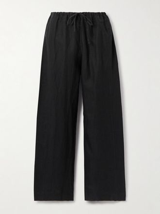 Deiji Studios Hose Mit Geradem Bein Aus Leinen - Schwarz