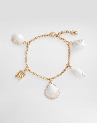 Dolce & Gabbana Armband Mit Dg-logo Und Muschel-charms - Frau Bijoux Gold Metall Onesize