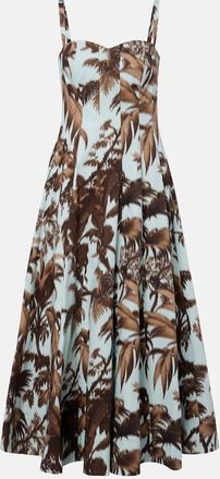 Oscar De La Renta Midikleid aus Popeline