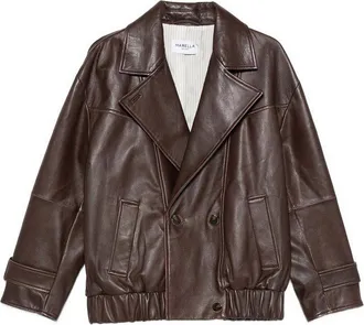 Marella Blouson En Cuir - Bordeaux