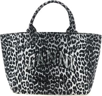 Ganni Femme, Sacs, Gris, Taille: ONE Size Leopard Medium Tote