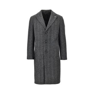 Lubiam Herringbone wool midi coat Woman 48