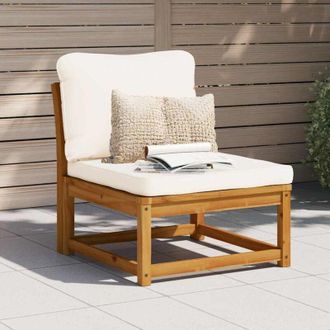 vidaXL Salon de jardin avec coussins bois massif dacacia