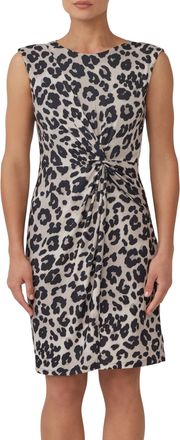 s.Oliver &Auml;rmelloses Jersey-Kleid mit Knoten-Detail und Leo-Print