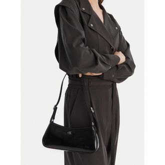 Calvin Klein Handtasche Calvin Klein Ck Metallic Small Shoulder Bag LV04F3304G Schwarz