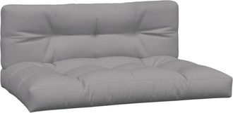 vidaXL Coussins de palette lot de 2 gris tissu vidaXL
