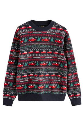 Next Sweater Rundhals-Sweatshirt mit weihnachtlichem Muster (1-tlg)