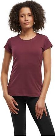 Build Your Brand T-Shirt Basique à Manches Courtes pour Femme avec col Rond en Coton Disponible dans de Nombreuses Couleurs, Tailles XS à 5XL, Bordeaux, 5XL
