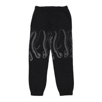 Octopus Schwarze Sweatpants mit Tentakeldruck - - Trousers - Herren - Schwarzk - XL